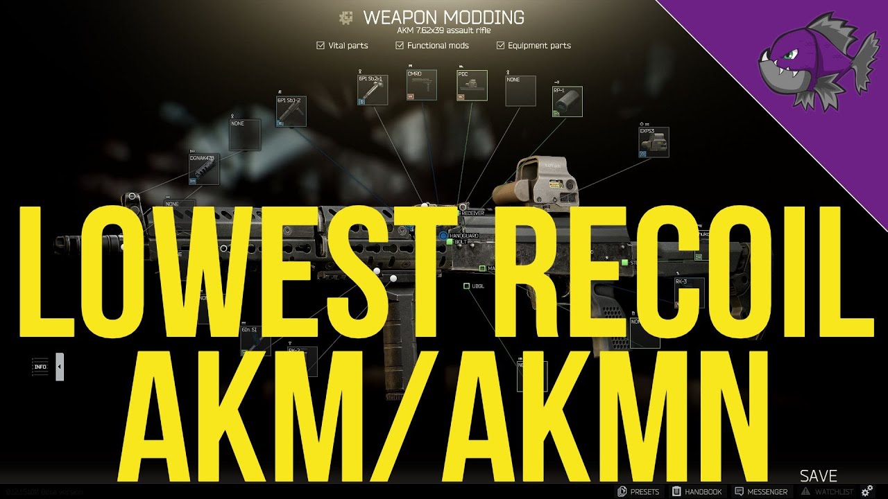 Lowest Recoil AKM/AKMN - Modding Guide - Escape From Tarkov - YouTube