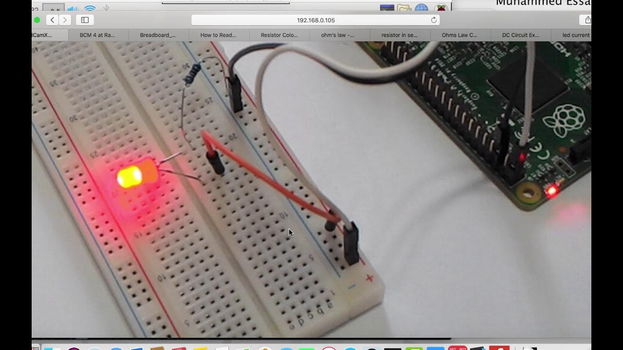 20 Raspberry Pi LED diode and resistor - YouTube