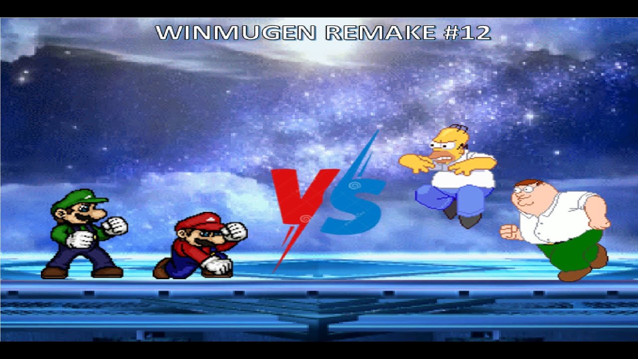WINMUGEN "Battle #12" Super Mario & Super Luigi vs Homer Simpson ...