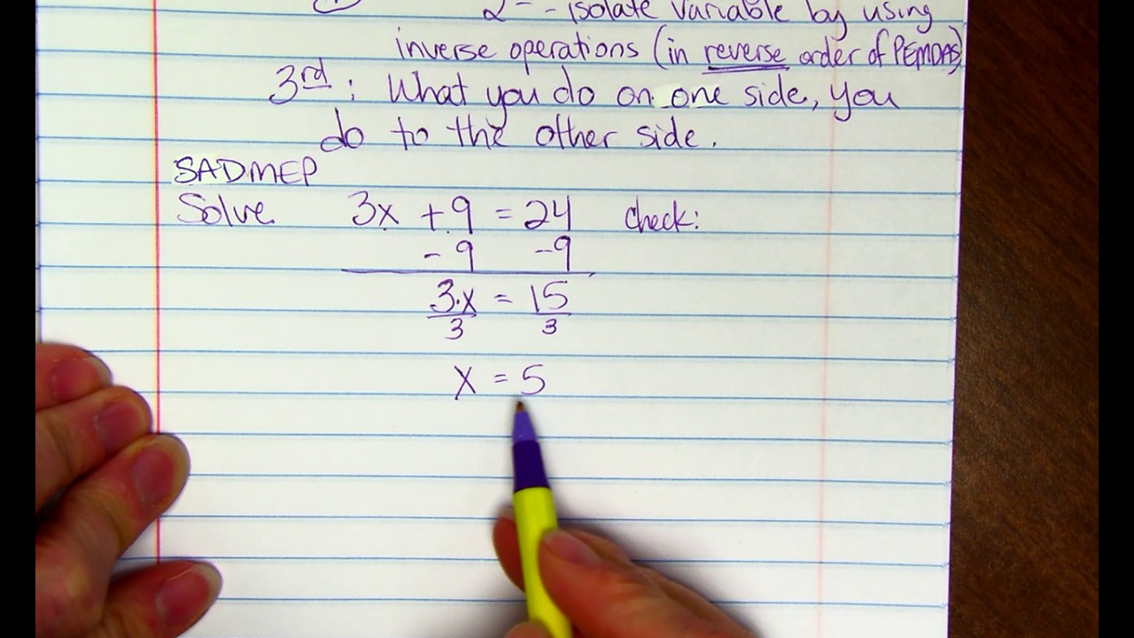 Solving Multi-Step Equations - YouTube