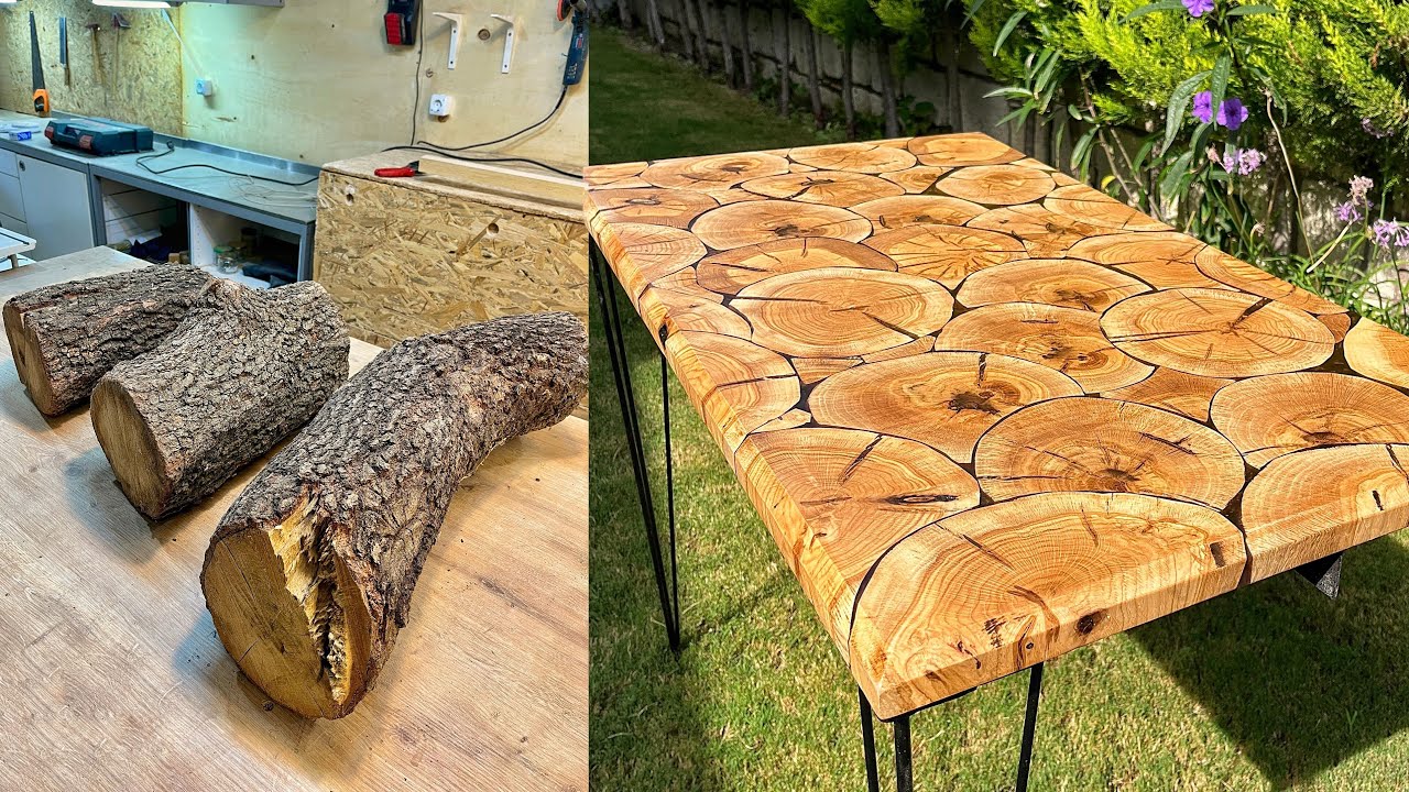 Oak Wood and Epoxy DIY Table / Woodworking - YouTube