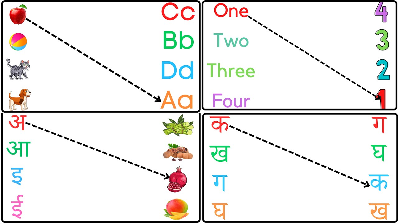 lkg class Worksheets | match the letters with pictures | 123 numbers ...