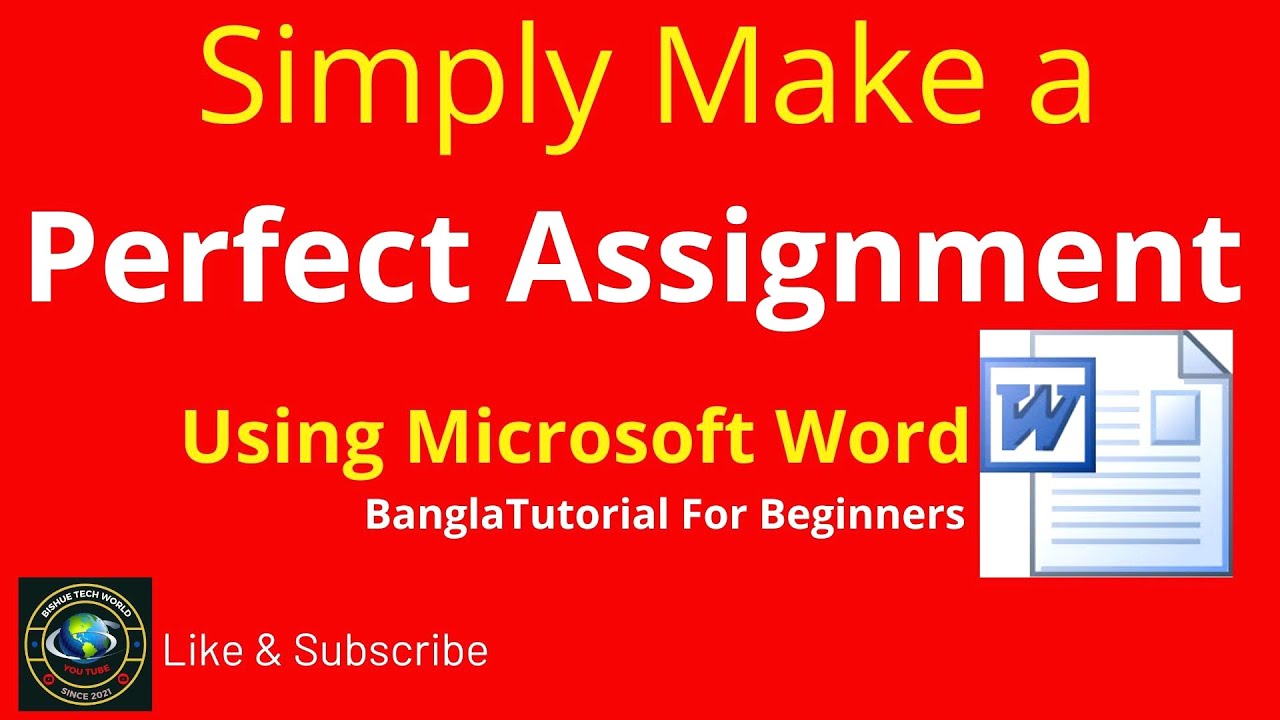 Make the perfect Assignment in MS Word - YouTube