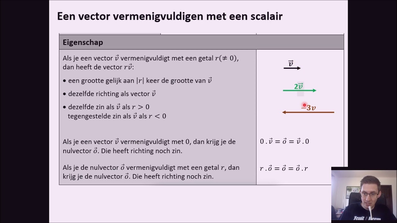 Vectoren: 7. Een vector vermenigvuldigen met een scalair - YouTube
