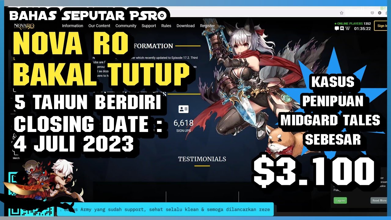 BAHAS SEPUTAR PSRO : NOVA RO BAKAL TUTUP DAN KASUS PENIPUAN MIDGARD TALES - YouTube