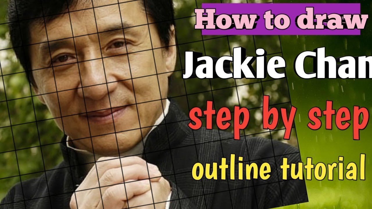 How to draw Jackie Chan / outline tutorial/ step by step - YouTube