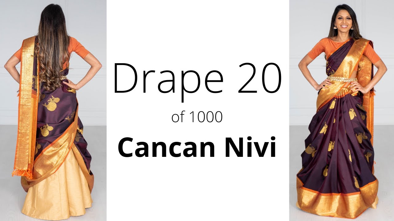 The Cancan Nivi Drape | Drape #20 | How to wear Saree for Beginners ...