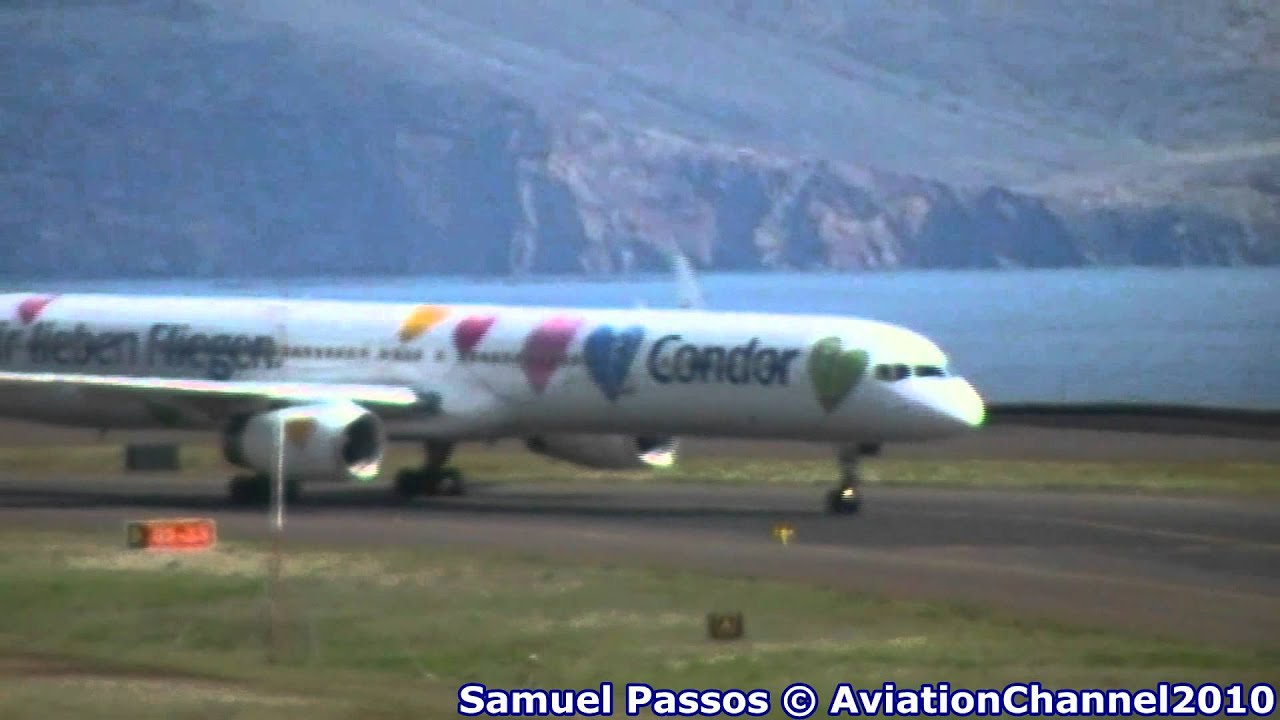 B757-300 Condor [D-ABON - Hearts Livery] Arrival • Madeira - YouTube