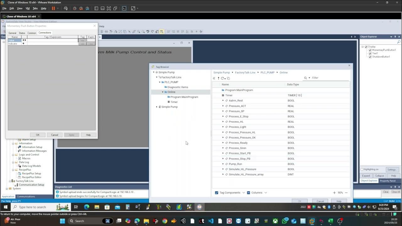 PLC and HMI Intergration using Rslogix 5000 and Factorytalkview Studio - YouTube