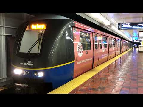 TransLink 2009 Bombardier Copper ART Mark II SkyTrain departs Royal Oak ...