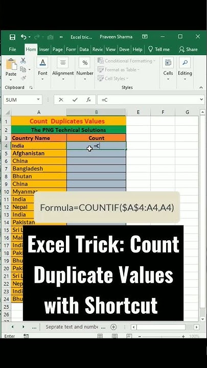 Excel Trick: Count Duplicate Values with Shortcut - YouTube
