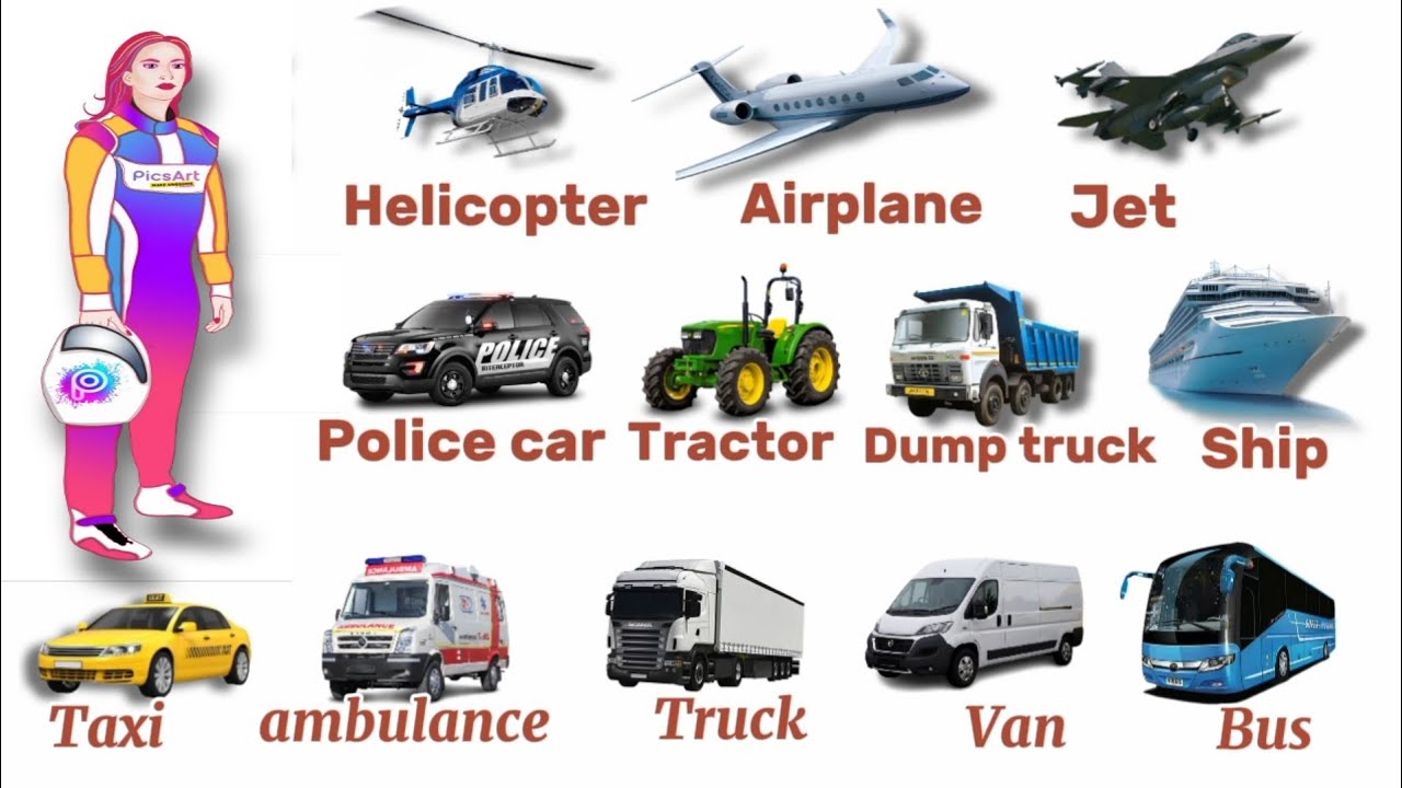 20+ Transport Names || English vocabulary|| Learn English. - YouTube