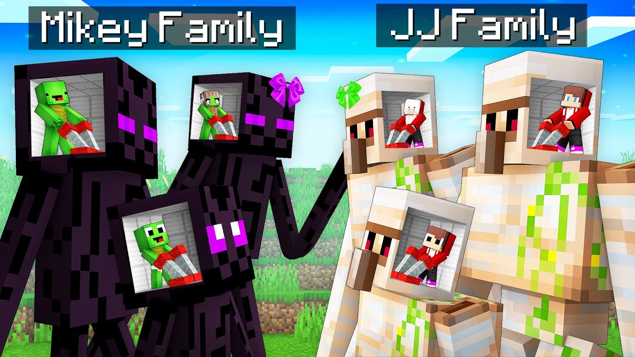 Mikey Family ENDERMAN vs JJ Family GOLEM Mind Control Battle in ...