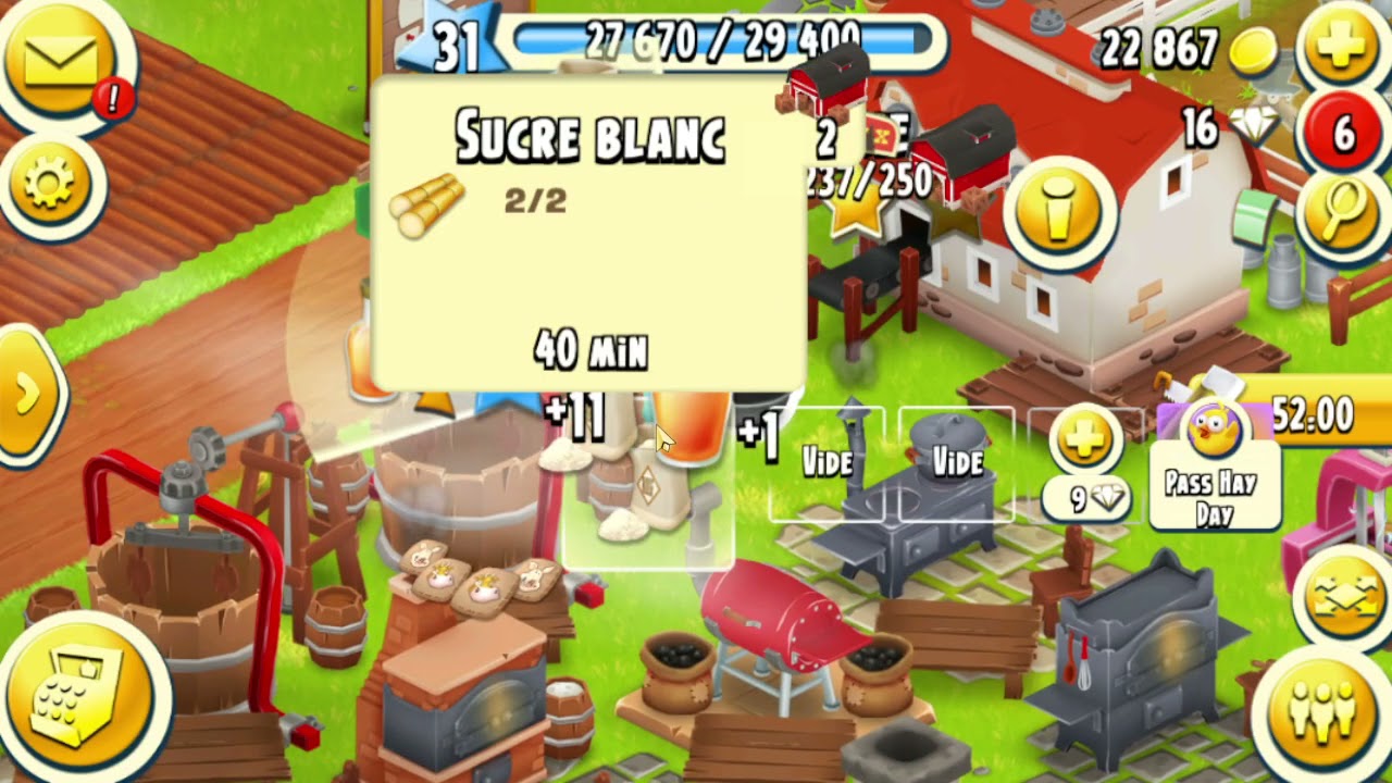Let's Play Hay Day - Niveau 31 (Bientôt le niveau 32) - YouTube