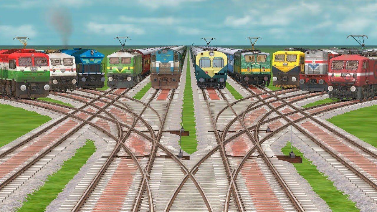 🔟 TRAINS CROSS ON DIAMOND BRANCHED RAILROAD TRACKS | Trains Crossing ...