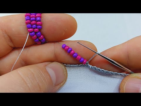 Şıkır şıkır tek sıra kolay ve gösterişli boncuklu tığ oyası