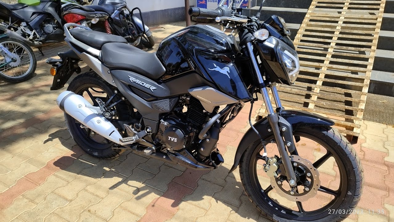 2023 TVS Raider 125 cc New Model Black Colour | Exhaust sound Review ...