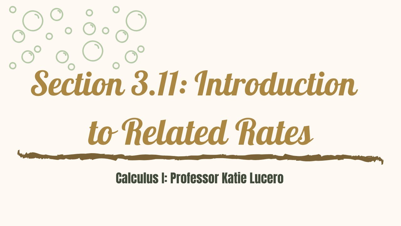 3_11 Related Rates Introduction - YouTube