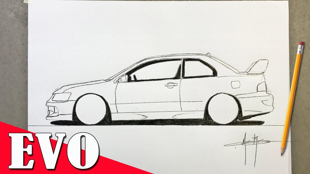 ️COMO DIBUJAR UN MITSUBISHI LANCER EVo A LAPIZ ️ - YouTube