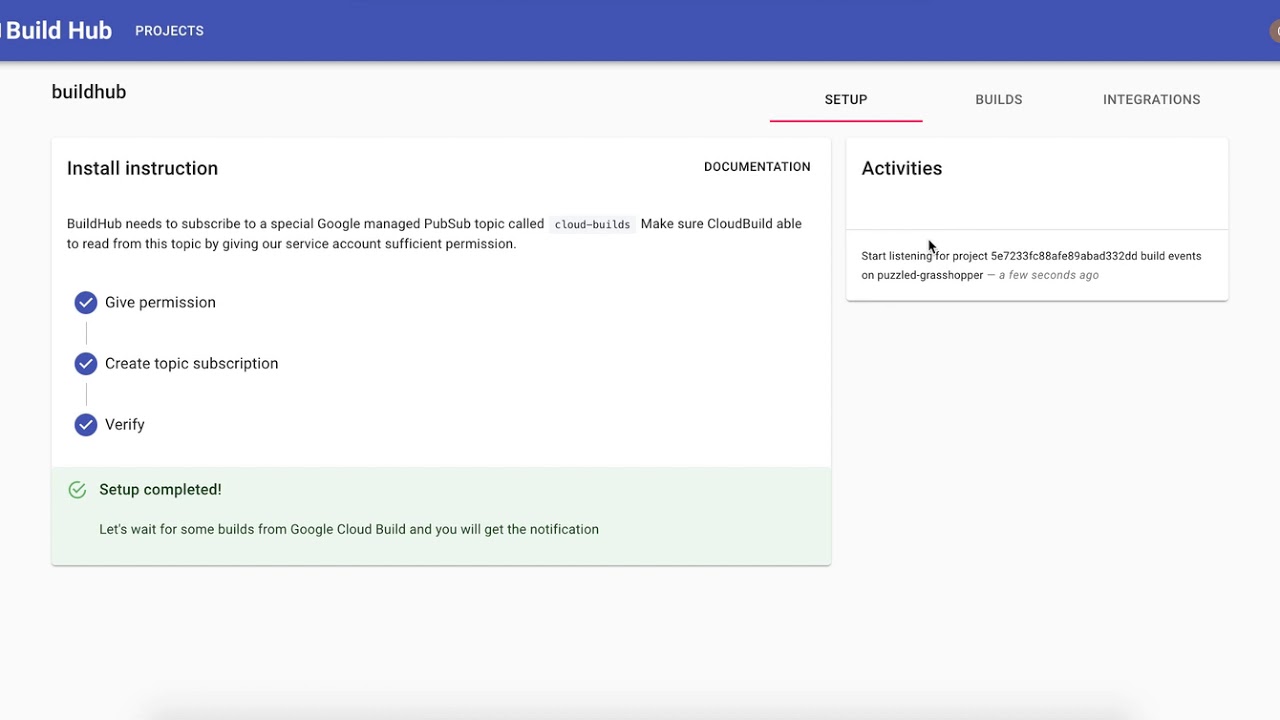 Setup BuildHub to work with your CloudBuild account - YouTube