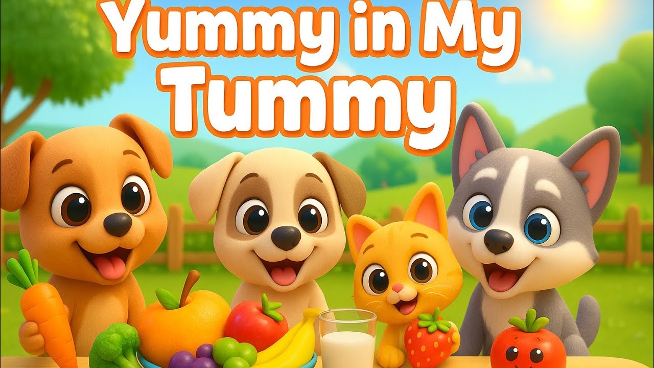Yummy in My Tummy 🍎🥦 | Healthy Eating Song for Kids | Rhyming Rainbow ...