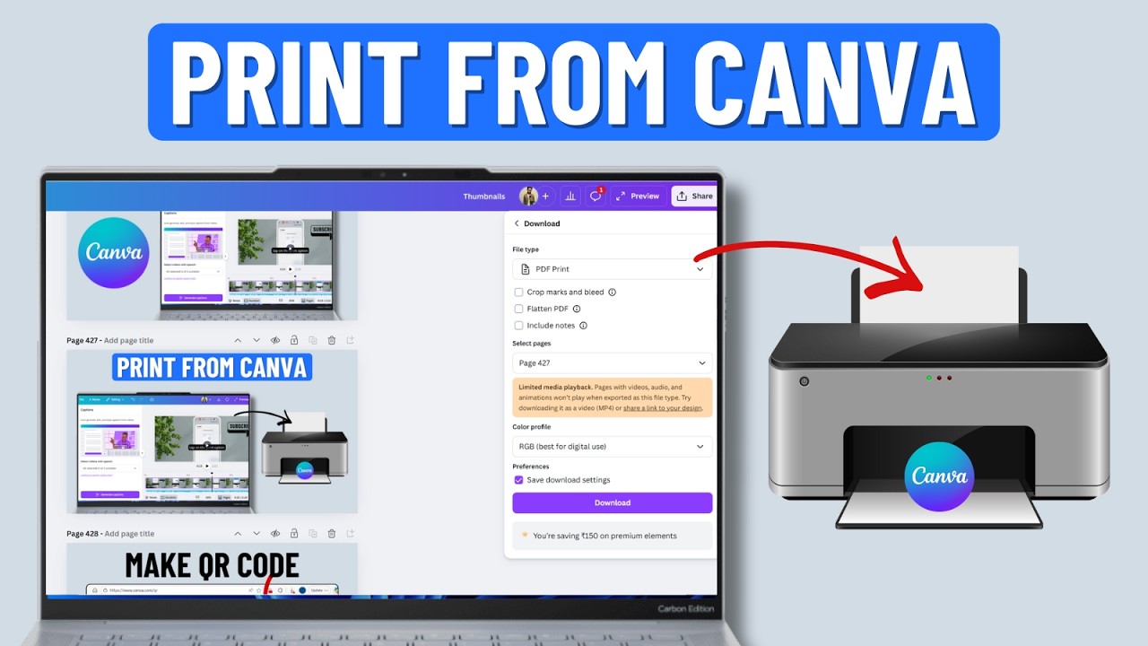 How to Print From Canva to Your Printer - YouTube