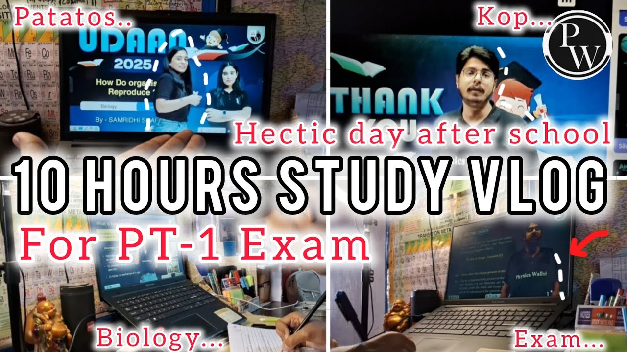 10 HOURS STUDY VLOG..!🤯PT-1 Exam Hectic day after school.!!As a 10th ...