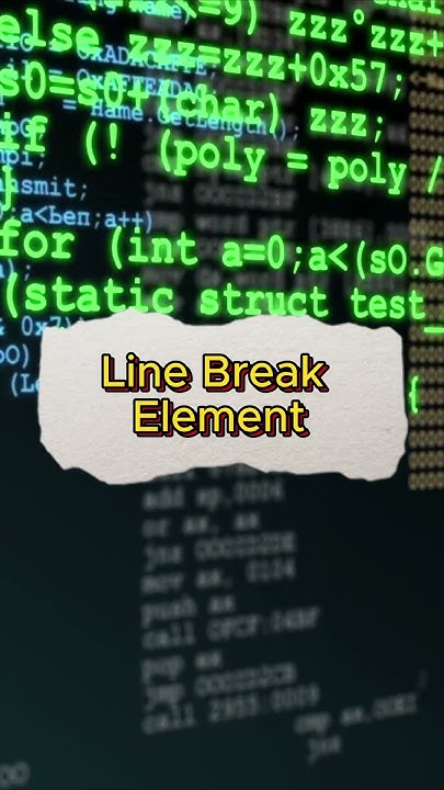 The Line Break Element - YouTube