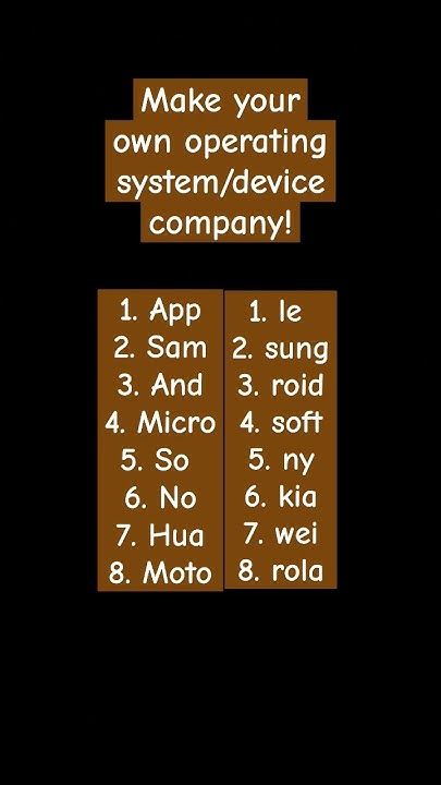 Make your own OS/Device company! - YouTube