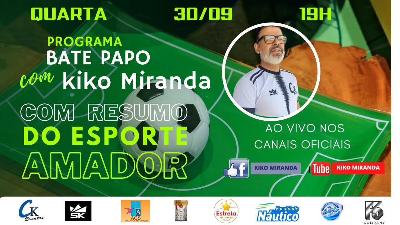 BATE PAPO COM KIKO MIRANDA - AO VIO - YouTube