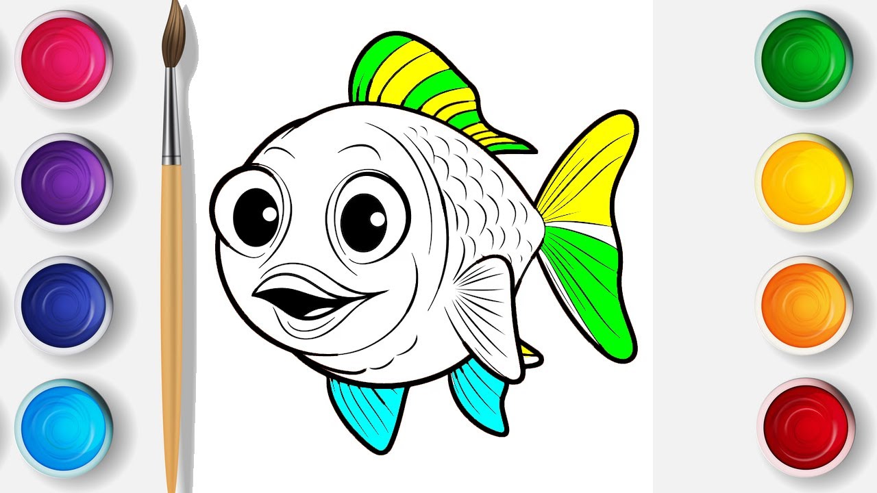 Splish Splash Art Fun Fish Drawing and Coloring for Kids Step by Step ...