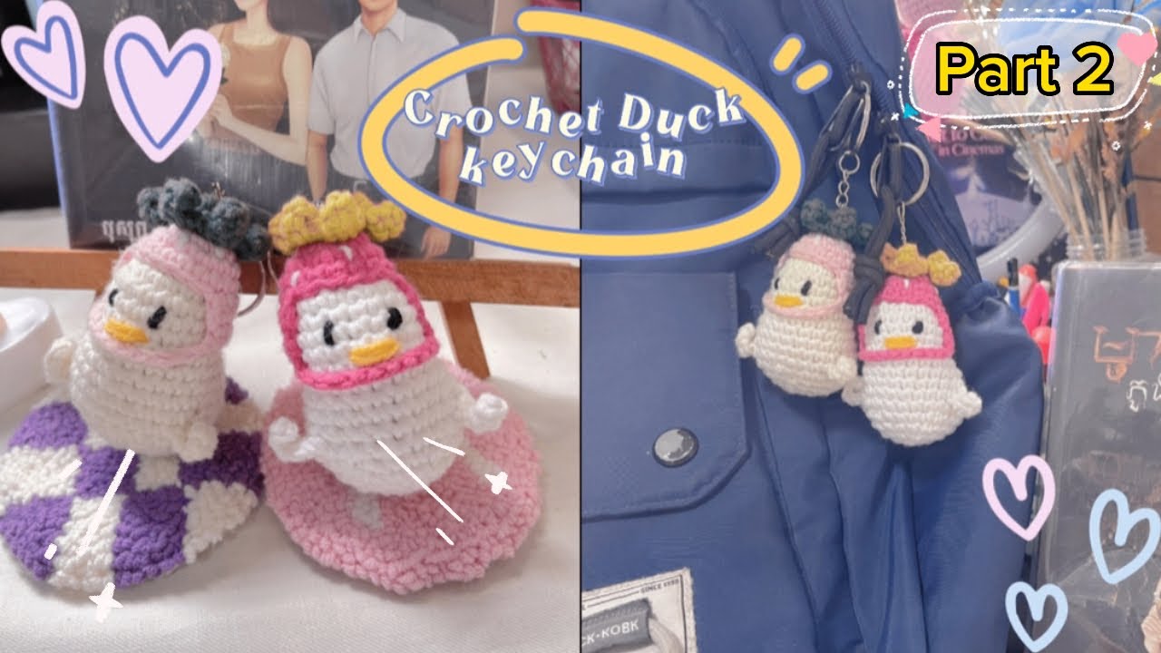 Crochet Mini Duck Keychain 🦆/Part 2. #crochetkeychain #giftideas # ...