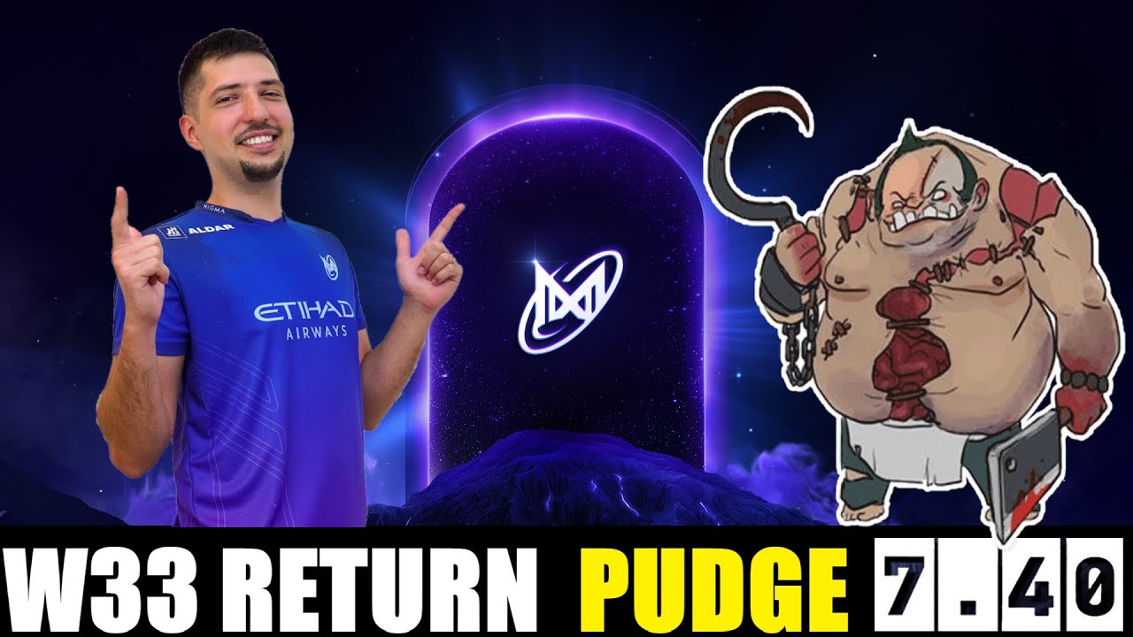 What happens when w33 picks pudge in the new patch 7.40 #dota2 #dotapit ...