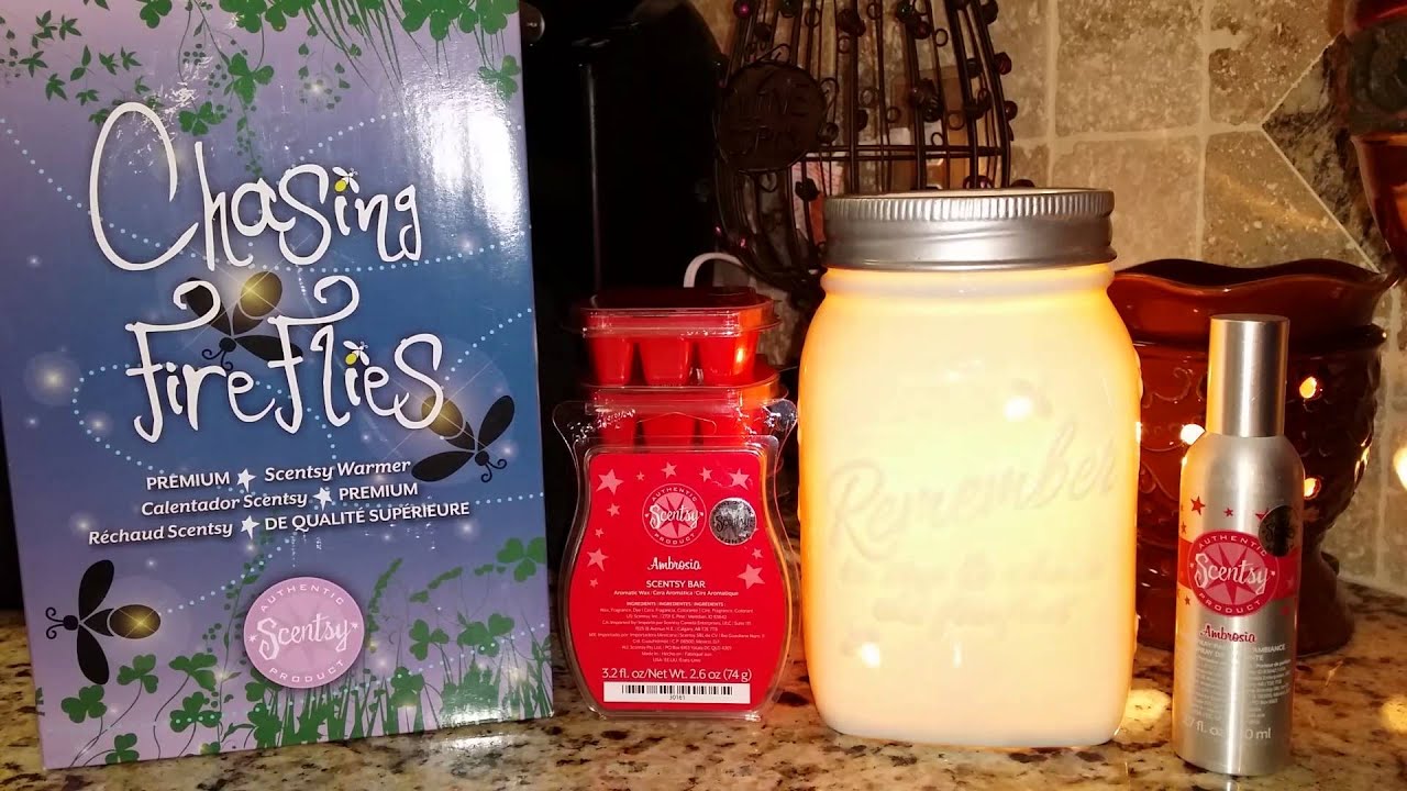 Scentsy Chasing Fireflies Warmer & Ambrosia Scent - YouTube