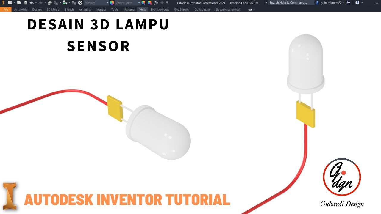 Cara Membuat Desain Lampu Sensor 3D dI Software Autodesk Inventor - YouTube