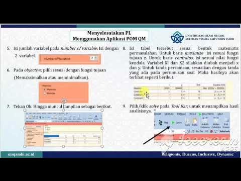 MENYELESAIKAN PROGRAM LINIER DI APLIKASI POM QM || PROGRAM LINIER - YouTube