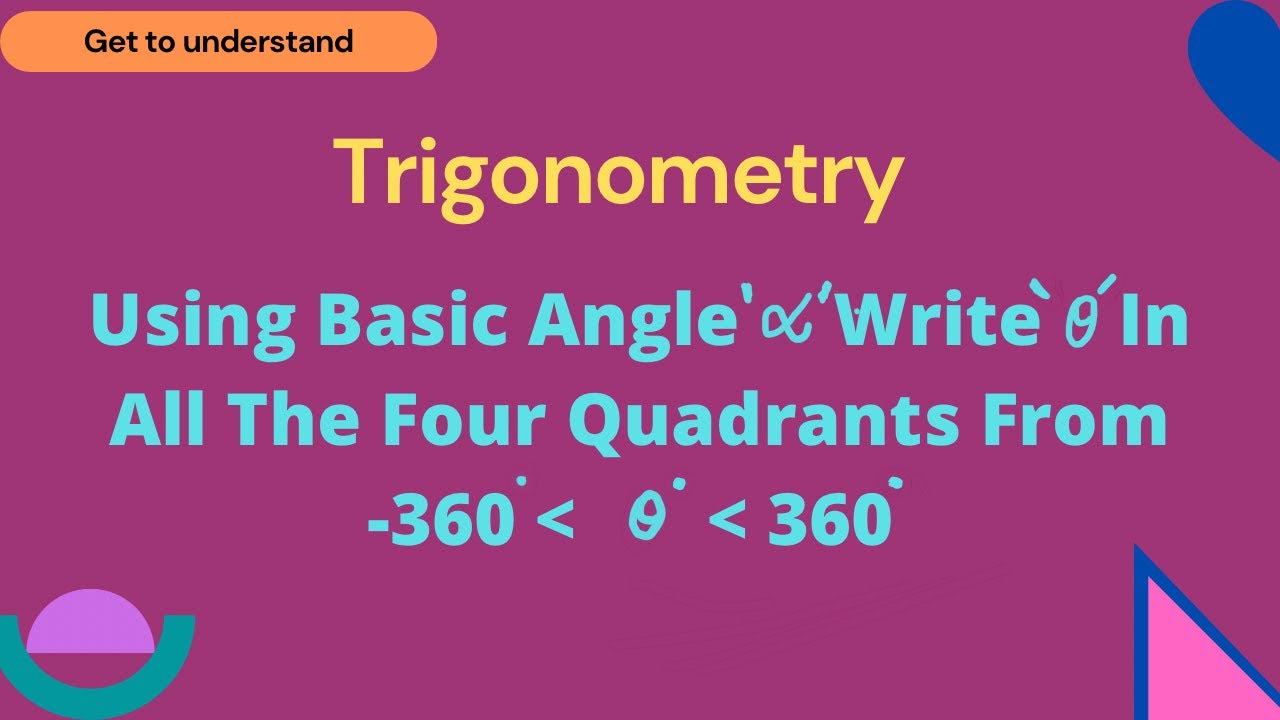 IGCSE Add Maths: Trigonometry - Part 4 - Using Basic Angle ‘α’ Write ‘θ ...