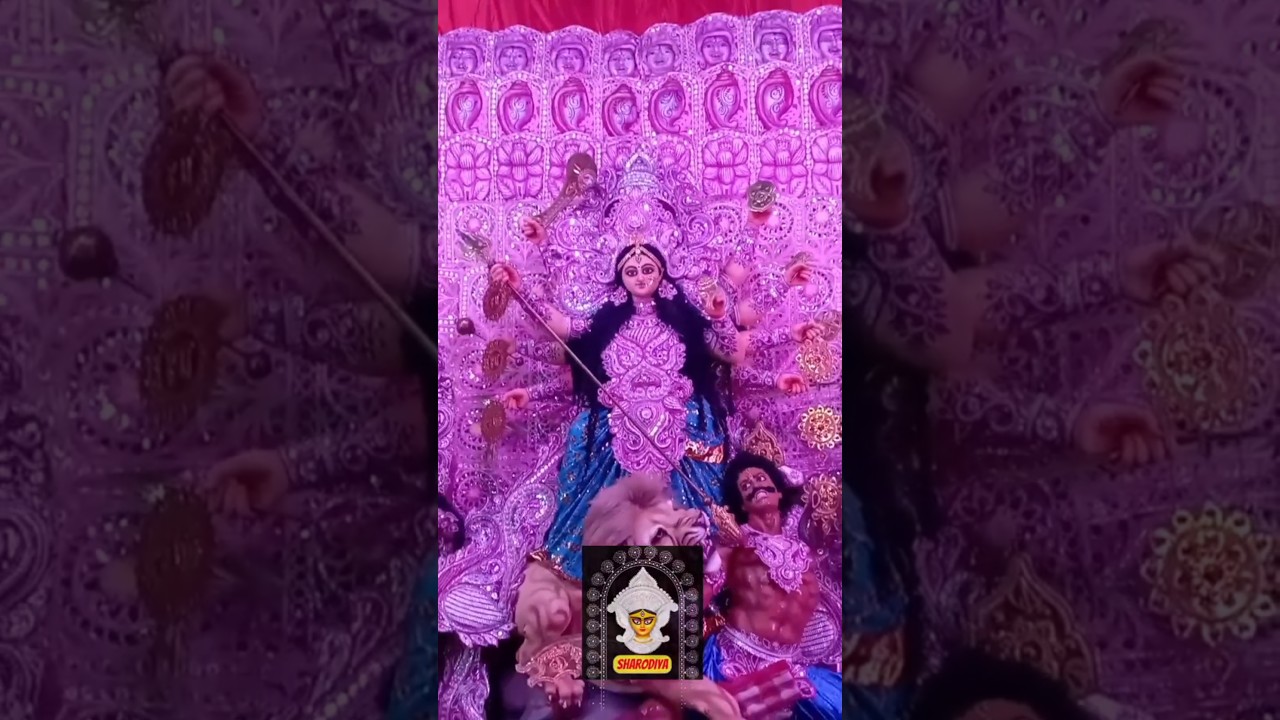 Maa Durga in colorful Pink Daker saaj decoration | Durga Puja 2024 # ...