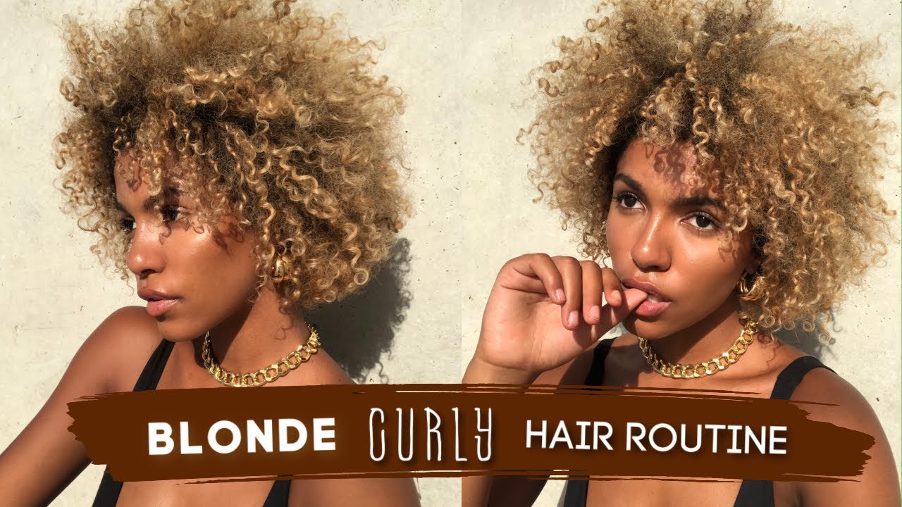 Blonde Curly Hair Routine ( Wash N Go ) | Kamrin White - YouTube