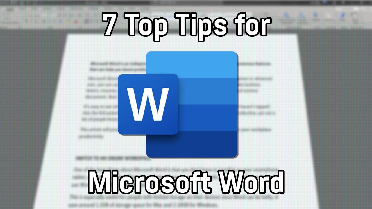 7 Top Tips for Microsoft Word - YouTube