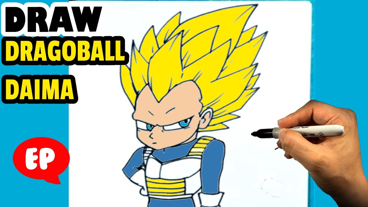 How to Draw DRAGONBALL DAIMA - Vegeta SSJ3 - YouTube