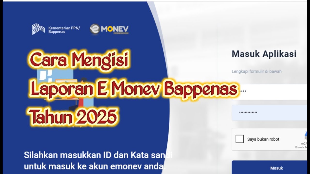 Cara Mengisi Laporan E Monev Bappenas Tahun 2025 - YouTube