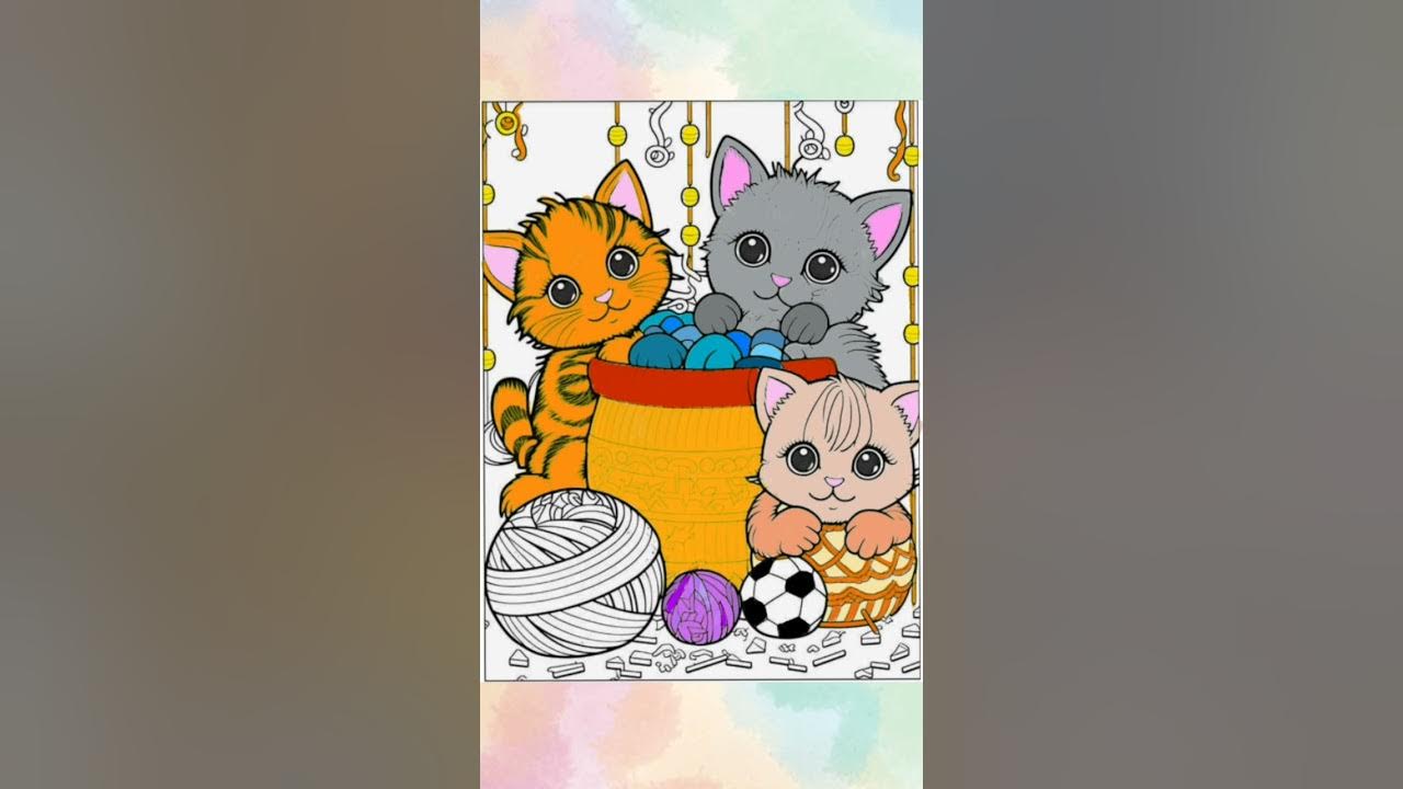 3 little kittens, nursery rhymes, drawing and colouring, easy drawing ...