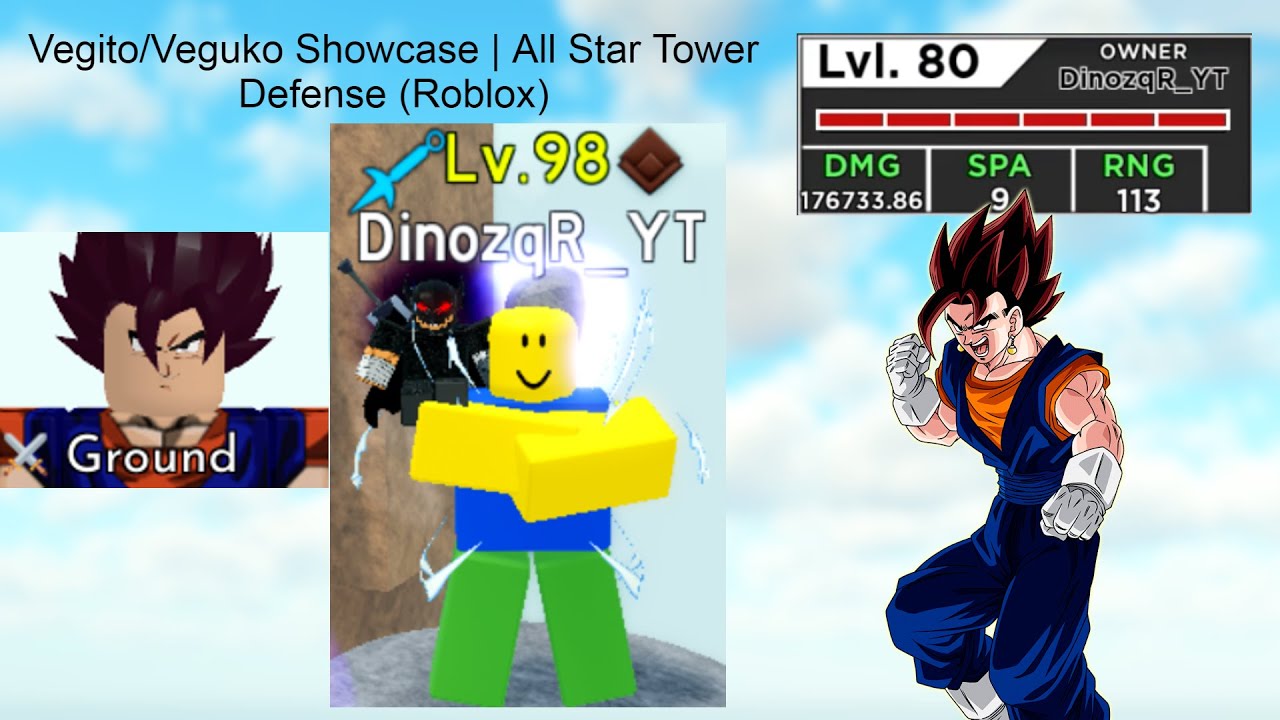 Vegito/Veguko Showcase | All Star Tower Defense (Roblox) - YouTube