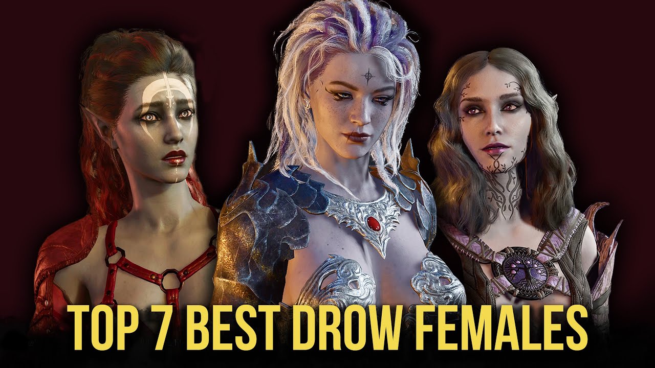 Baldur's Gate 3 Character Creation - Best Drow Female Characters - Top 7 - YouTube