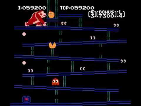 Pac-Quest [Game B] (NES/Famicom) donkey kong pac-man hack clone - YouTube