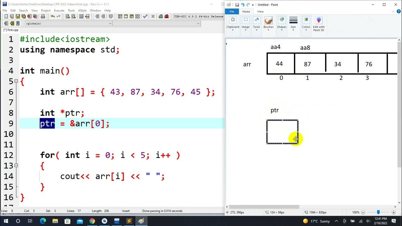 27. Pointers and Arrays in C++ | C++ in Pashto | C++ for beginners in ...
