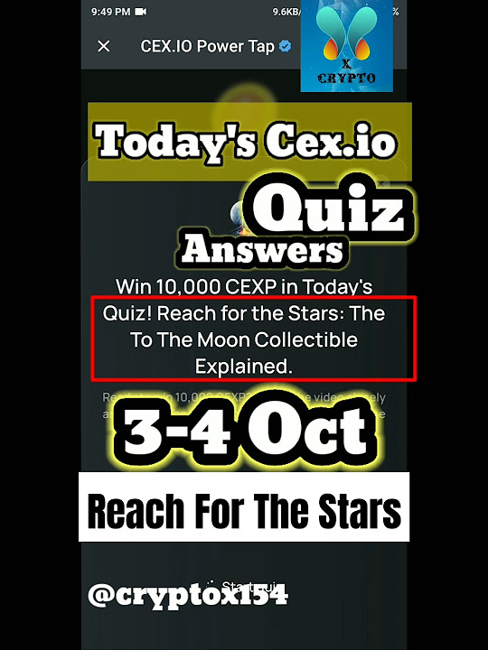 Reach for the stars Quiz Cex.io| Today's cex.io Quiz Answer 1 October to 3-4 October | #quiz # ...