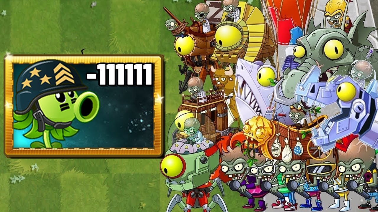 Plants vs Zombies 2: Mega Gatling Pea Level 1 Vs All ZOMBOSS BATTLES ...
