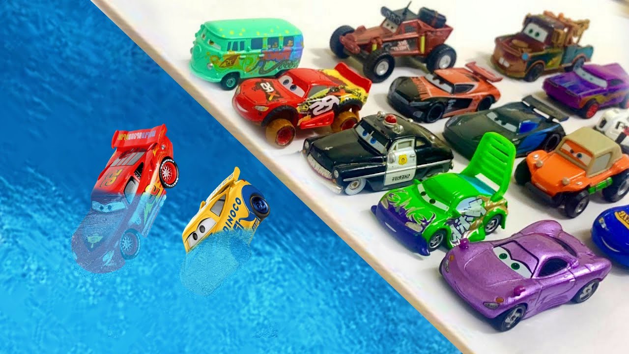 Disney Pixar Cars That Fall Into The Water! Lightning McQueen, Rayo ...